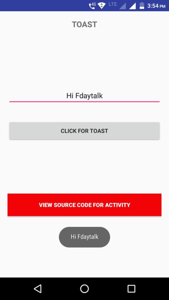 Easy Learning -Toast Example In Android | Source Code