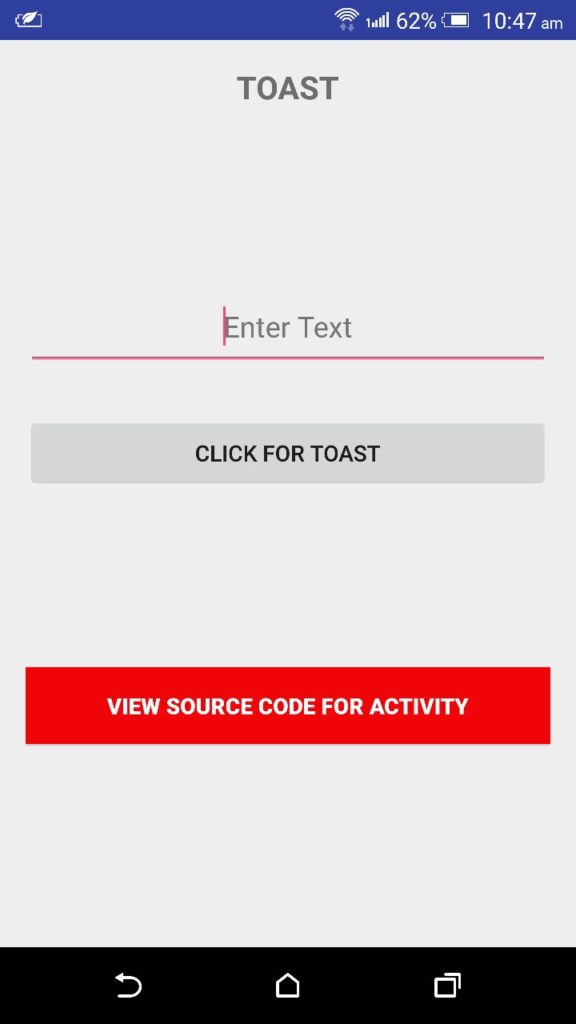 Easy Learning -Toast Example In Android | Source Code