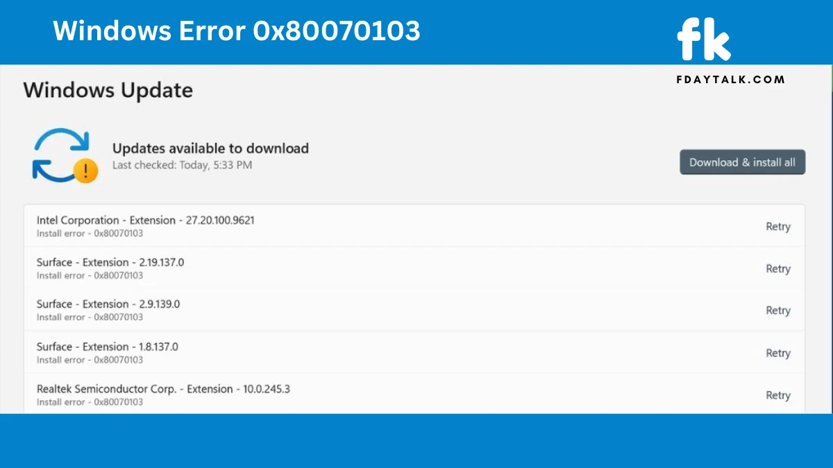 Fix Windows Install Error 0x80070103 Easily